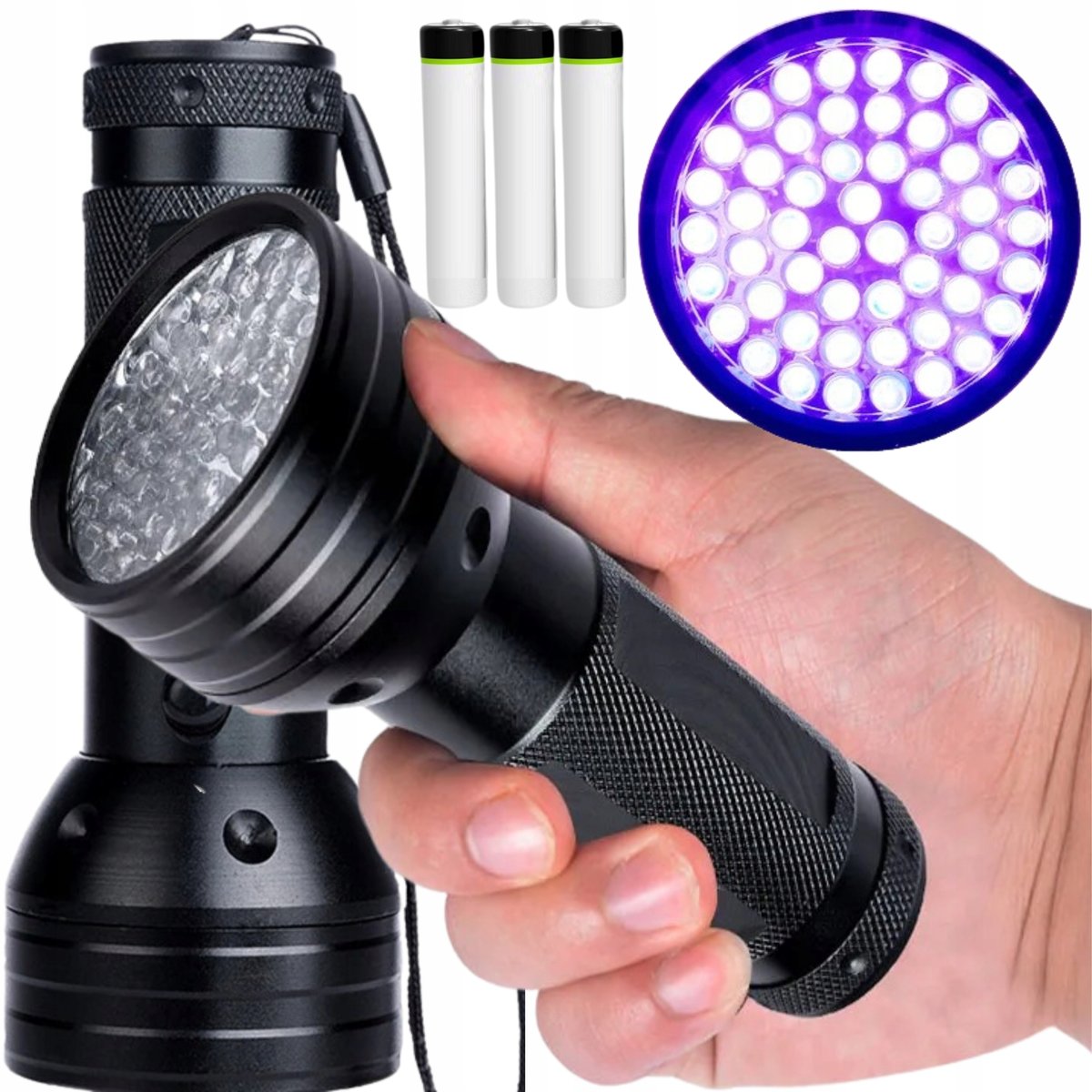 LATARKA UV LED TAKTYCZNA POLICYJNA AKUMULATOROWA SZPERACZ TESTER ...