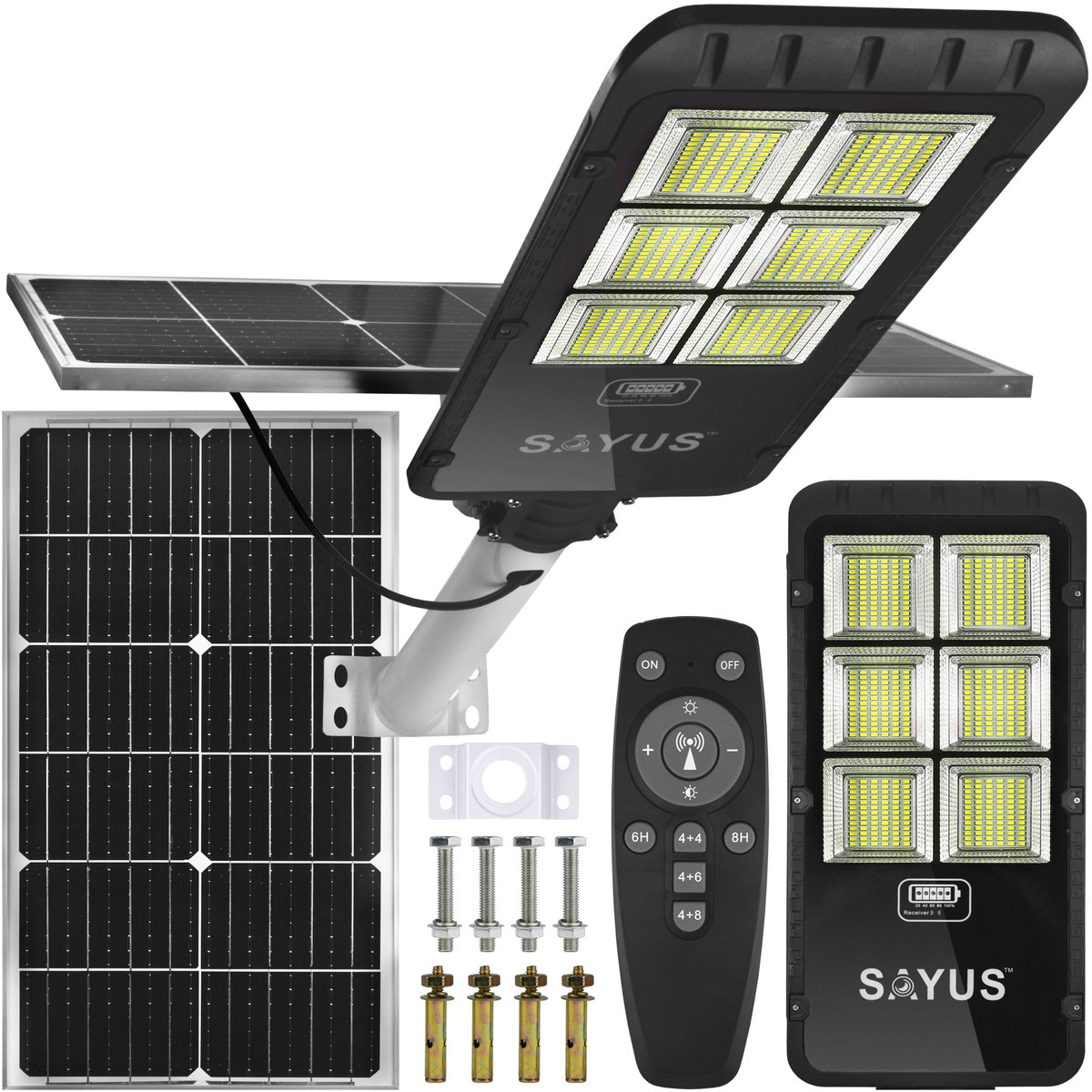 LATARNIA ULICZNA LAMPA SOLARNA LED CZUJNIK RUCHU PILOT UCHWYT 2400W - Sayus | Sklep EMPIK.COM