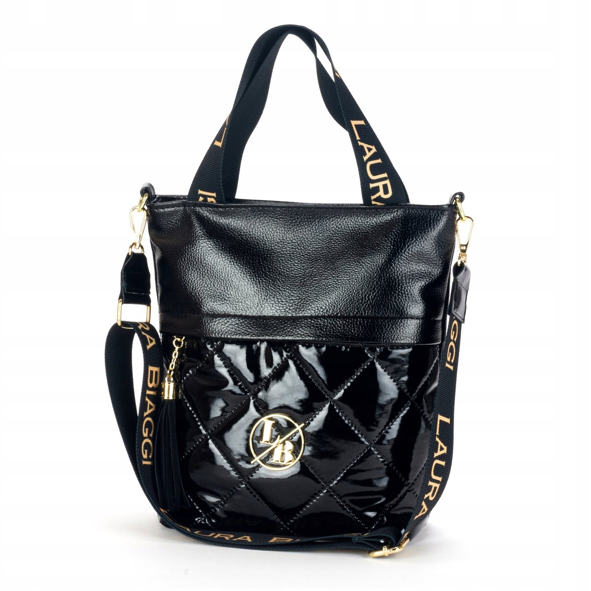 Laura Biaggi Torebka Shopper Listonoszka Czarna - Laura Biaggi | Moda Sklep EMPIK.COM