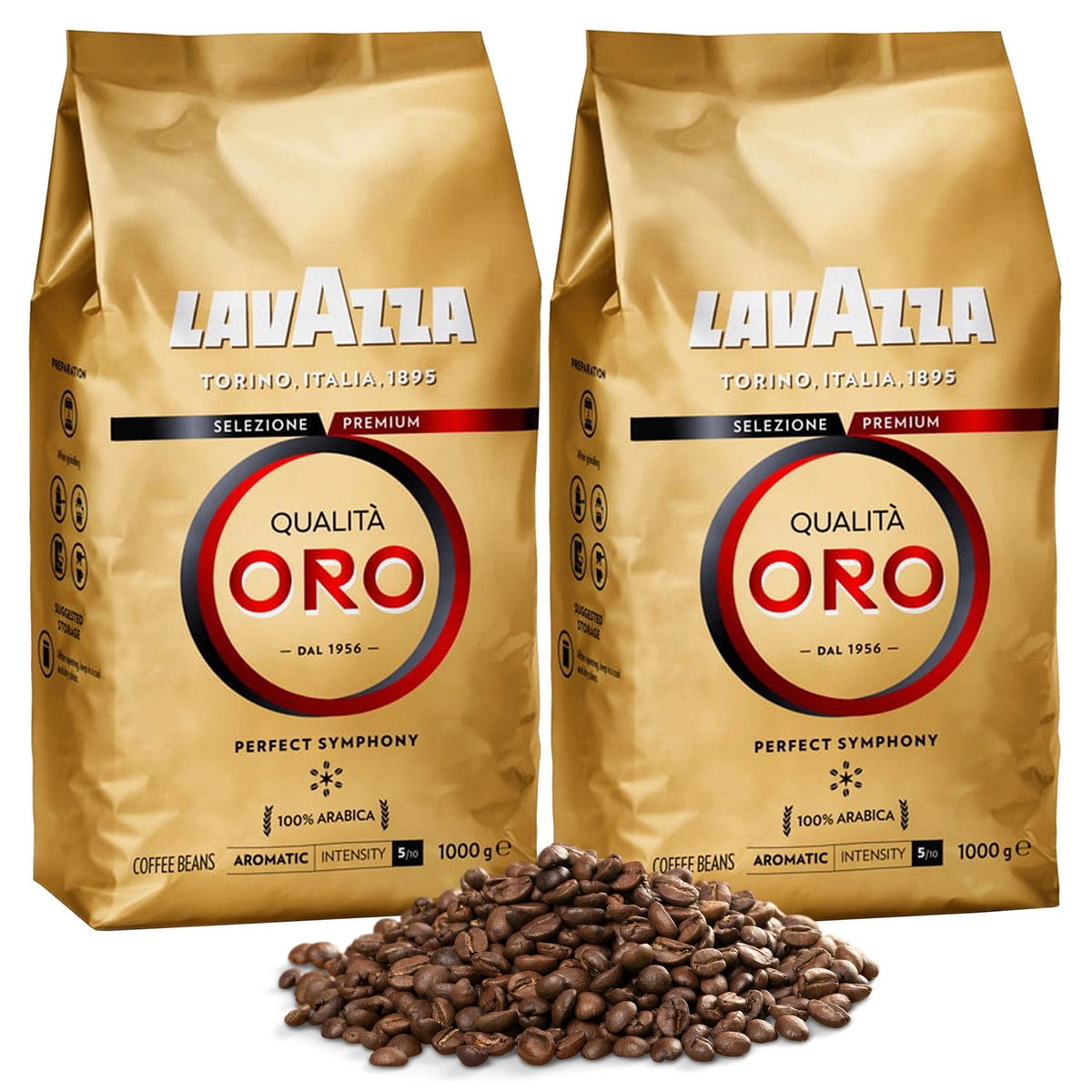 LAVAZZA Qualita Oro-Kawa ziarnista średnio palona, kawa włoska 2 kg ...