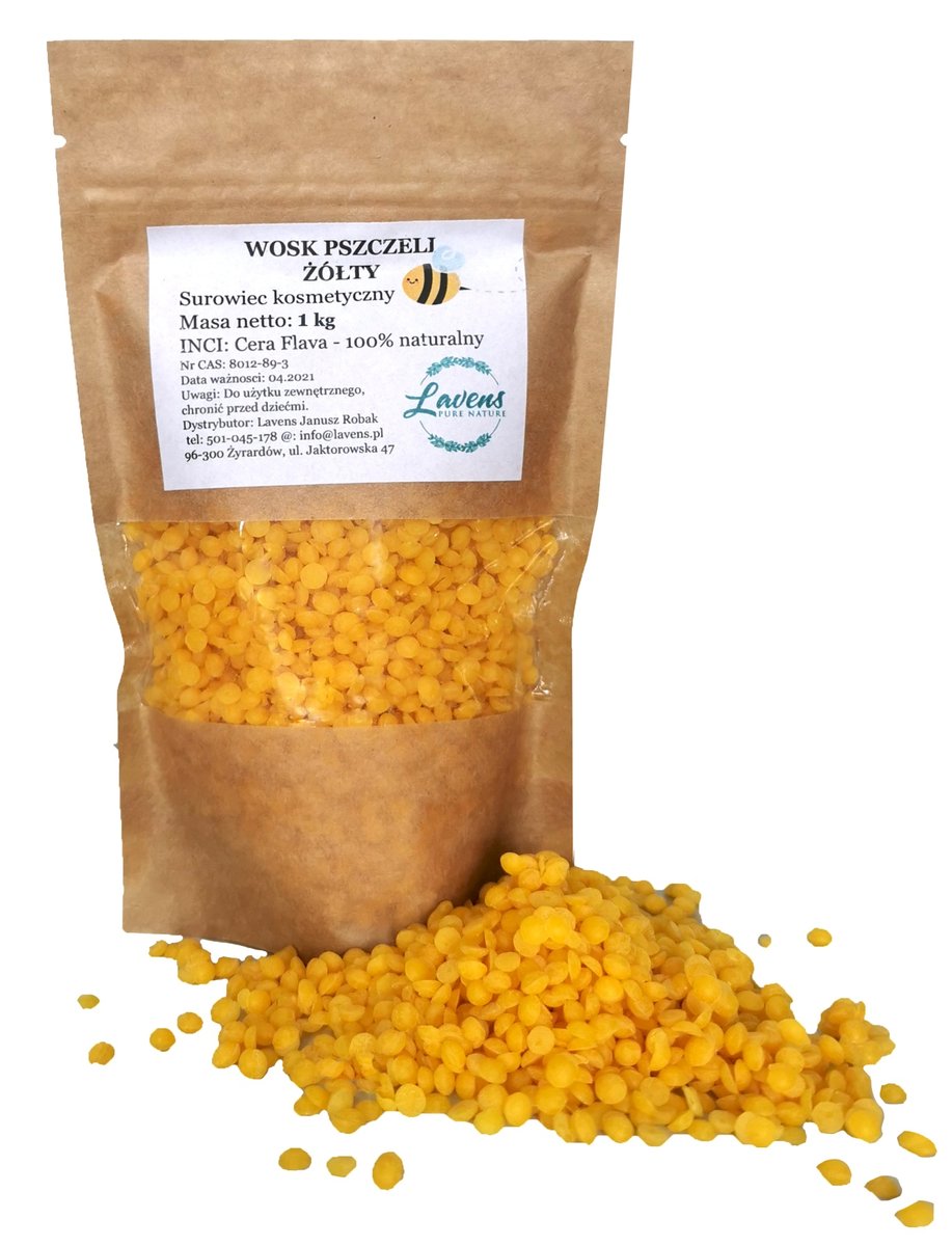 Lavens, Wosk Pszczeli Żółty Kosmetyczny Płatkowany, 1 kg | Sklep EMPIK.COM
