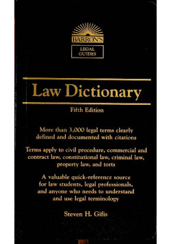 Law dictionary Fifth Edition - Barron's Educational Series | Książka w ...