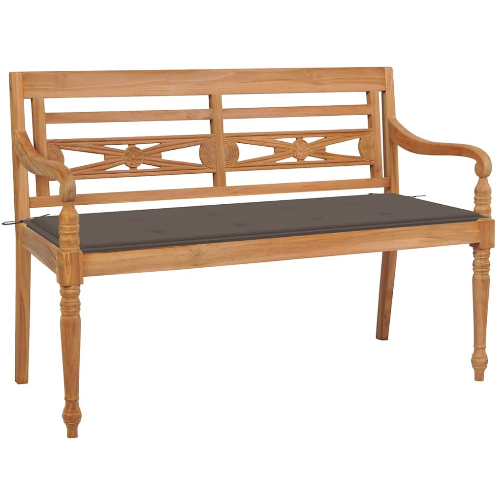 Ławka ogrodowa Batavia z drewna tekowego, taupe, 120 x 51,5 x 84 cm ...