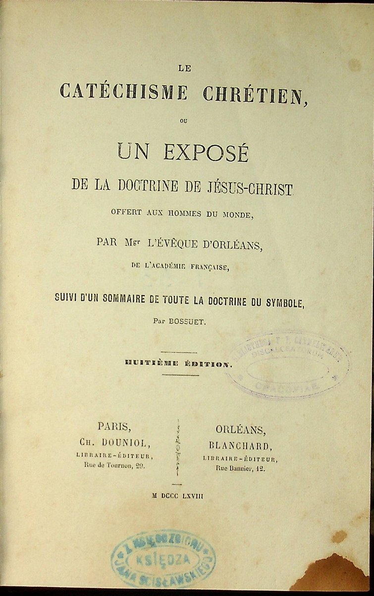 Le Catechisme Chretien Un Expose de la Doctrine de Jesus Christ 1868 r ...