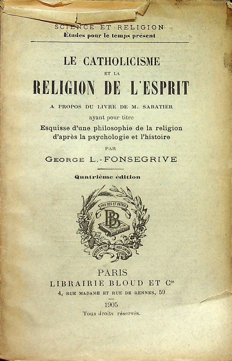 Le Catholicisme et la Religion de Lesprit 1905 r. - W opisie | Książka ...