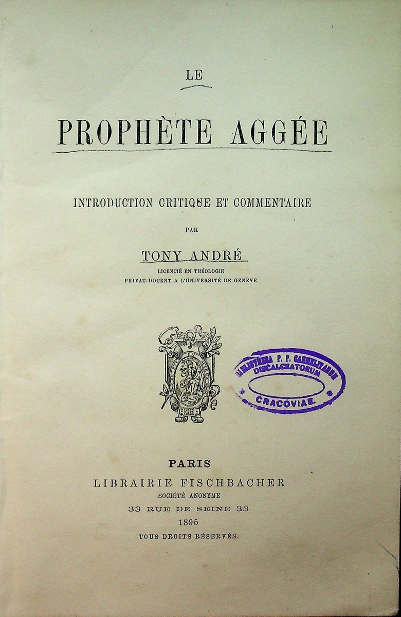 Le Prophete Aggee 1895 r. - W opisie | Książka w Empik