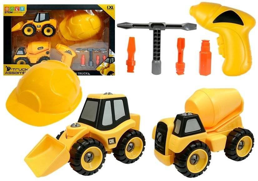 Lean Toys, zestaw pojazdów budowlanych do skręcania Diy - Lean Toys ...