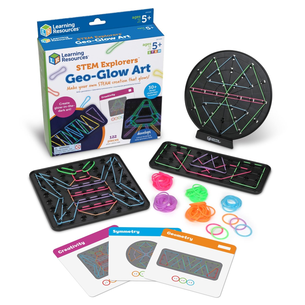 Learning Resources GEO Glow Boards – Świecące Geobordy STEM, Budowanie ...