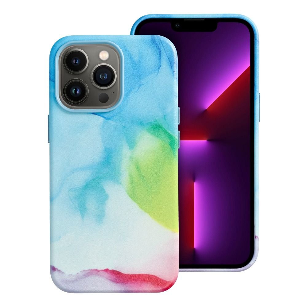 Leather Mag Cover kompatybilne z MagSafe do IPHONE 13 PRO color splash ...