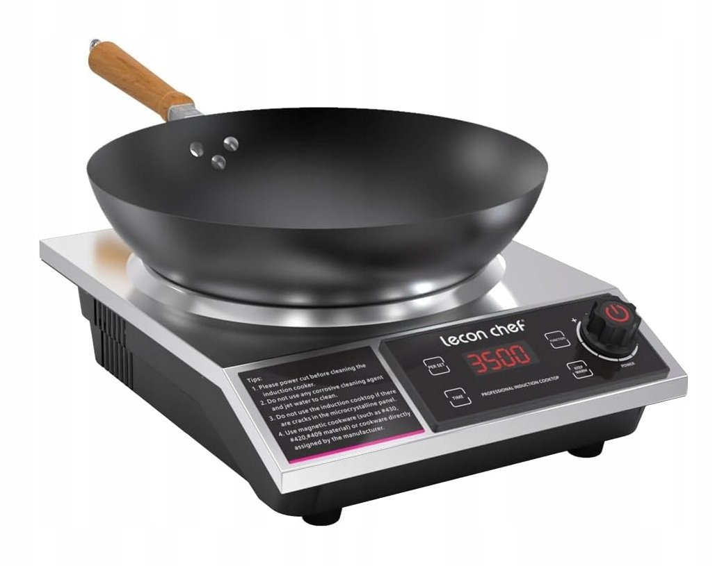 Lecon Chef Płyta Indukcyjna 3500 W 230 V Płyta Kuchenna Z Patelnią Wok ...