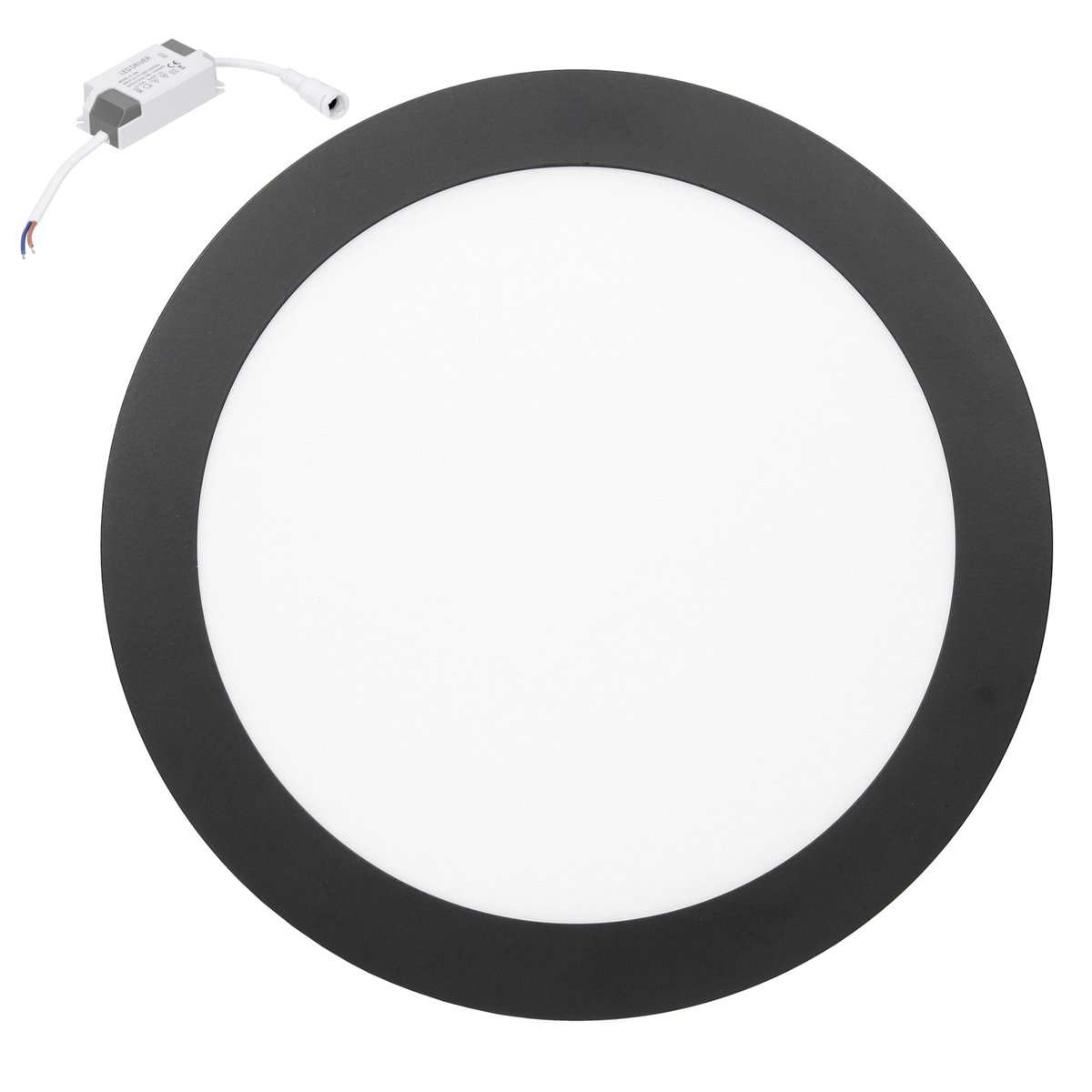 Led-647 /Led Panel Rund 18W Ww Schwarz Ac 220-240V - ECD Germany ...