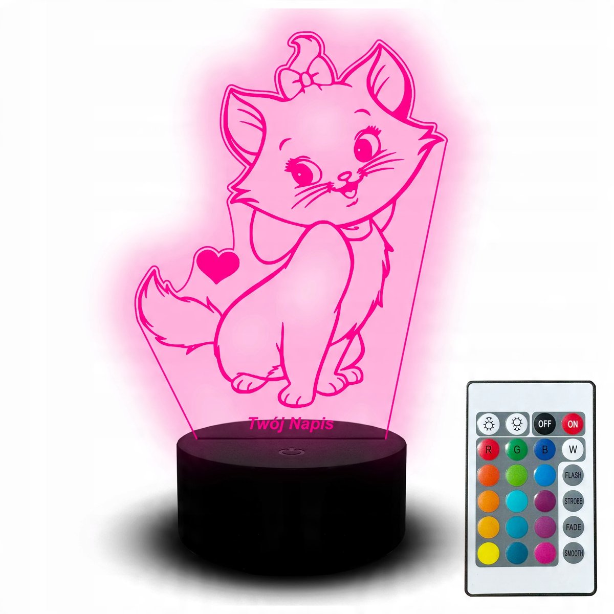 Led Lampka Nocna Kotek na Biurko Kicia Kot Bajka Zwierzę Dziecko ...