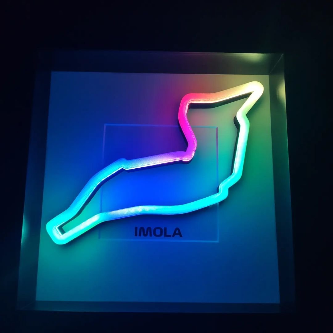 LED Track Imola Formuła 1 Ramka Tor F1, Podświetlany model toru ...