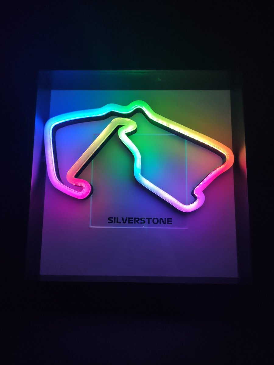 LED Track Silverstone Formuła 1 Ramka Tor F1, Podświetlany model toru ...