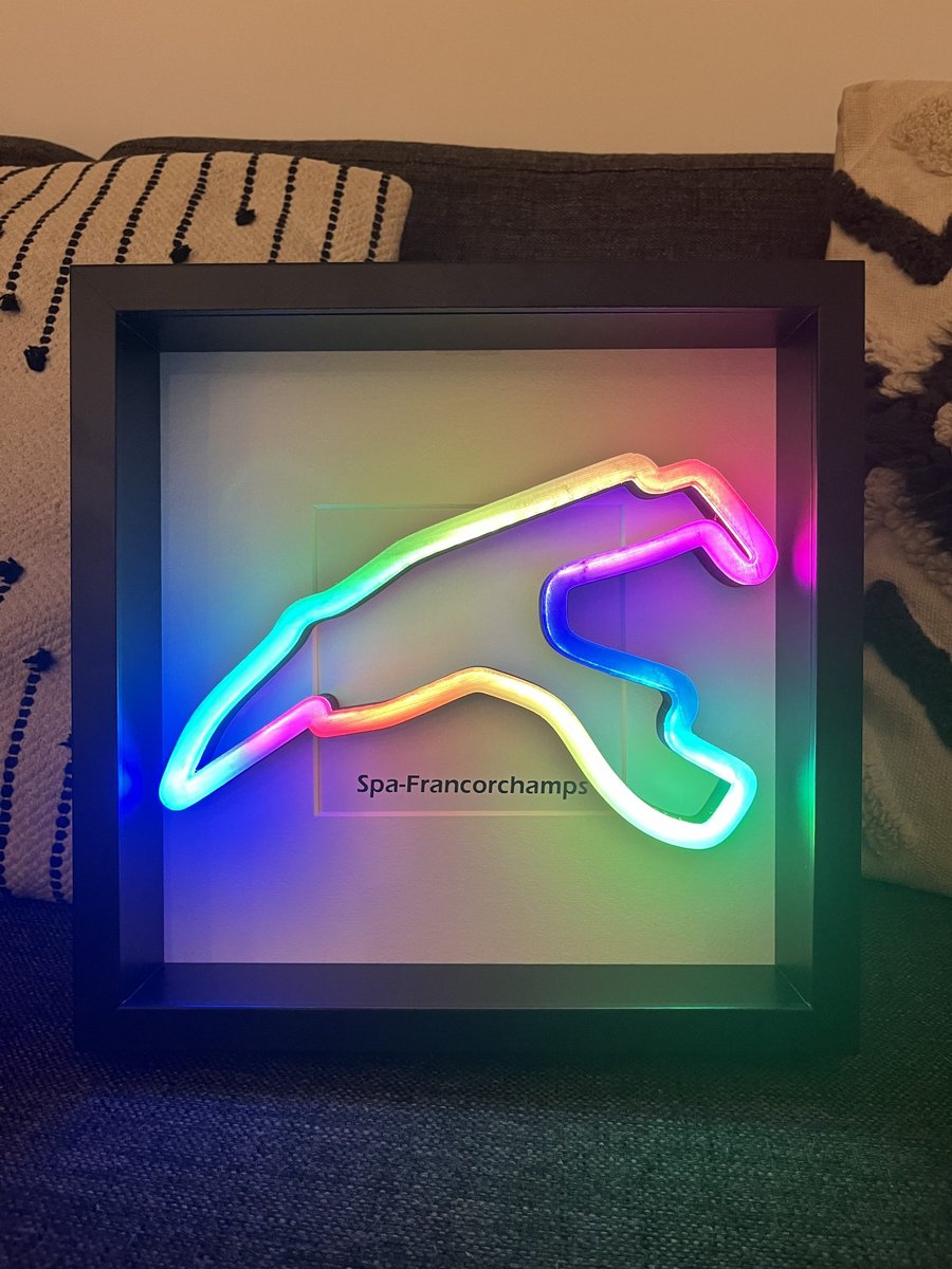 LED Track Spa Formuła 1 Ramka Tor F1, Podświetlany model toru ...