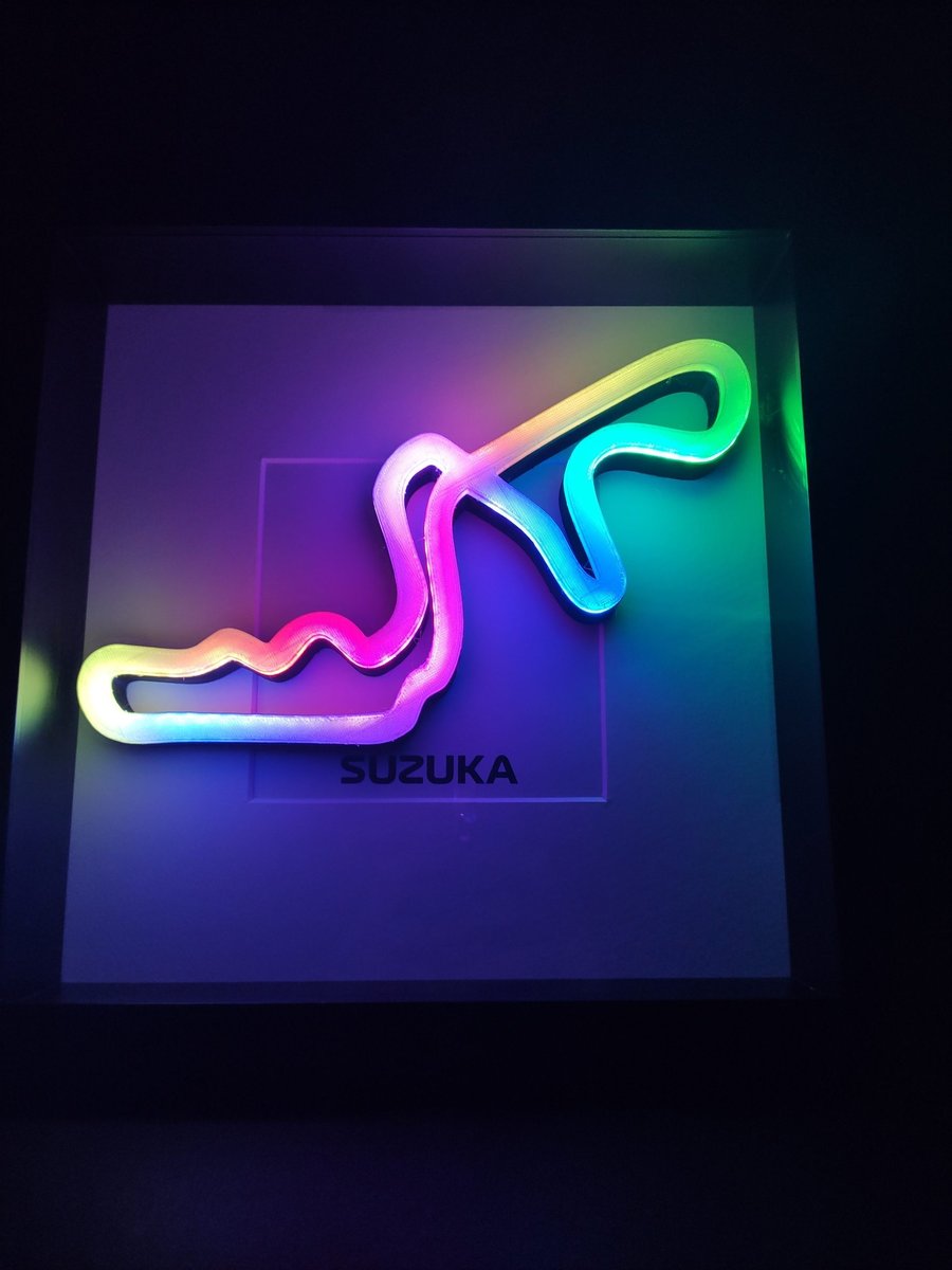 LED Track Suzuka Formuła 1 Ramka Tor F1, Podświetlany model toru ...