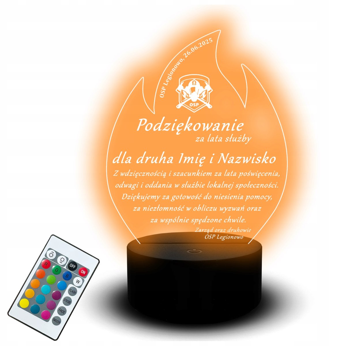 Led za Lata Służby PSP Grawer Prezent Podziękowanie dla Strażaka ...