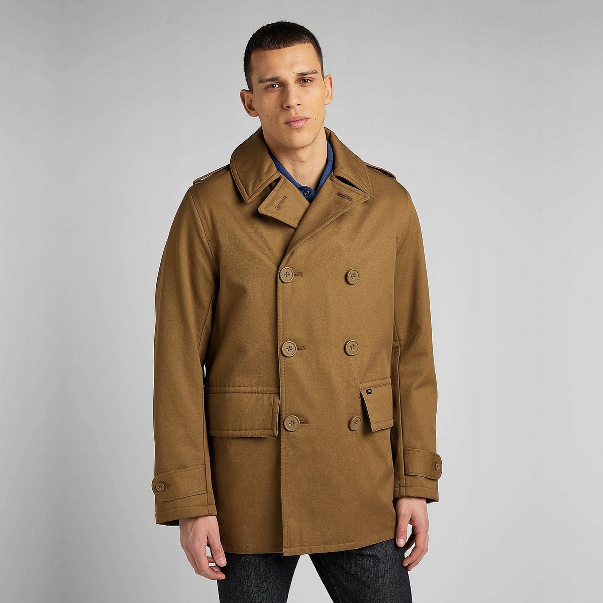 LEE 101 REEFER JACKET DARK TAN L97IDFYB XL - LEE | Moda Sklep EMPIK.COM