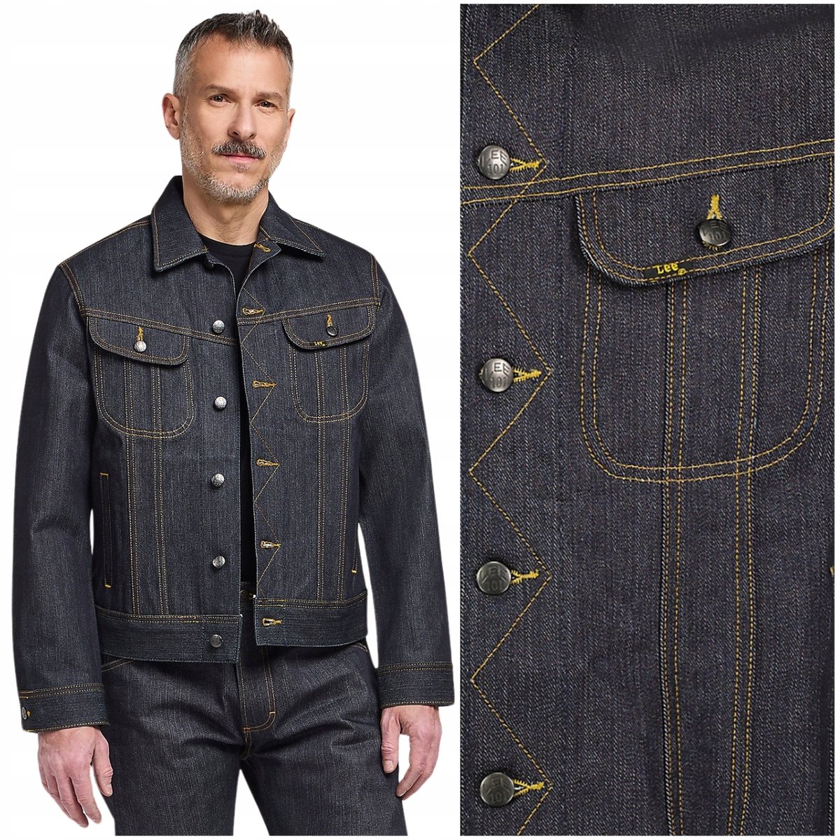 Lee 101 RIDER JACKET Dry PREMIUM JAPAN ciemna kurtka katana jeansowa M ...