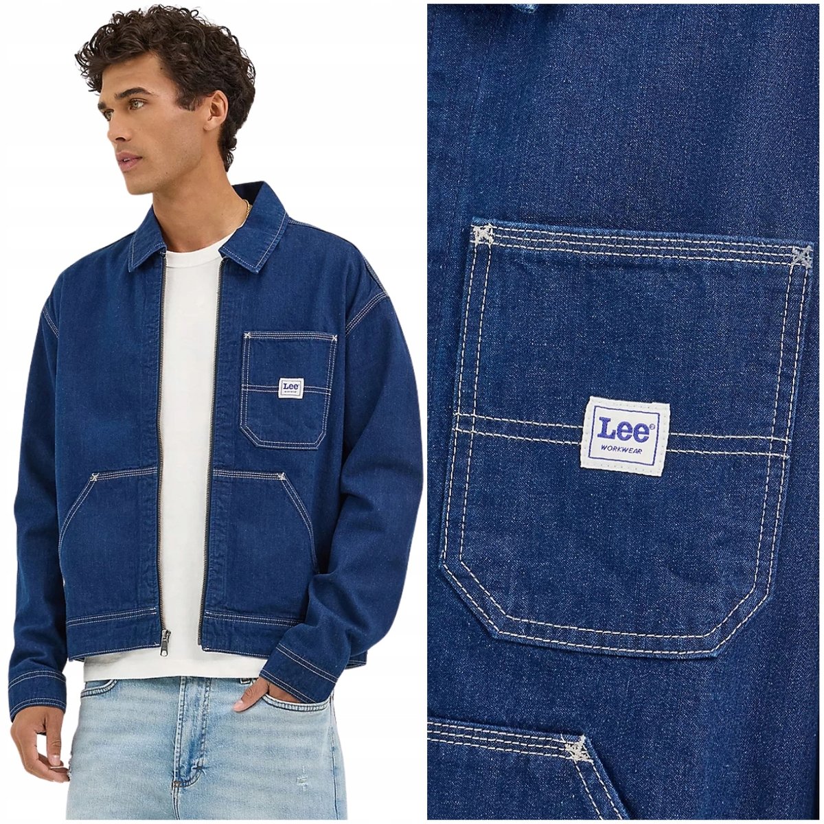 Lee 91W WORKWEAR JACKET Rinse granatowa kurtka katana jeansowa męska M ...