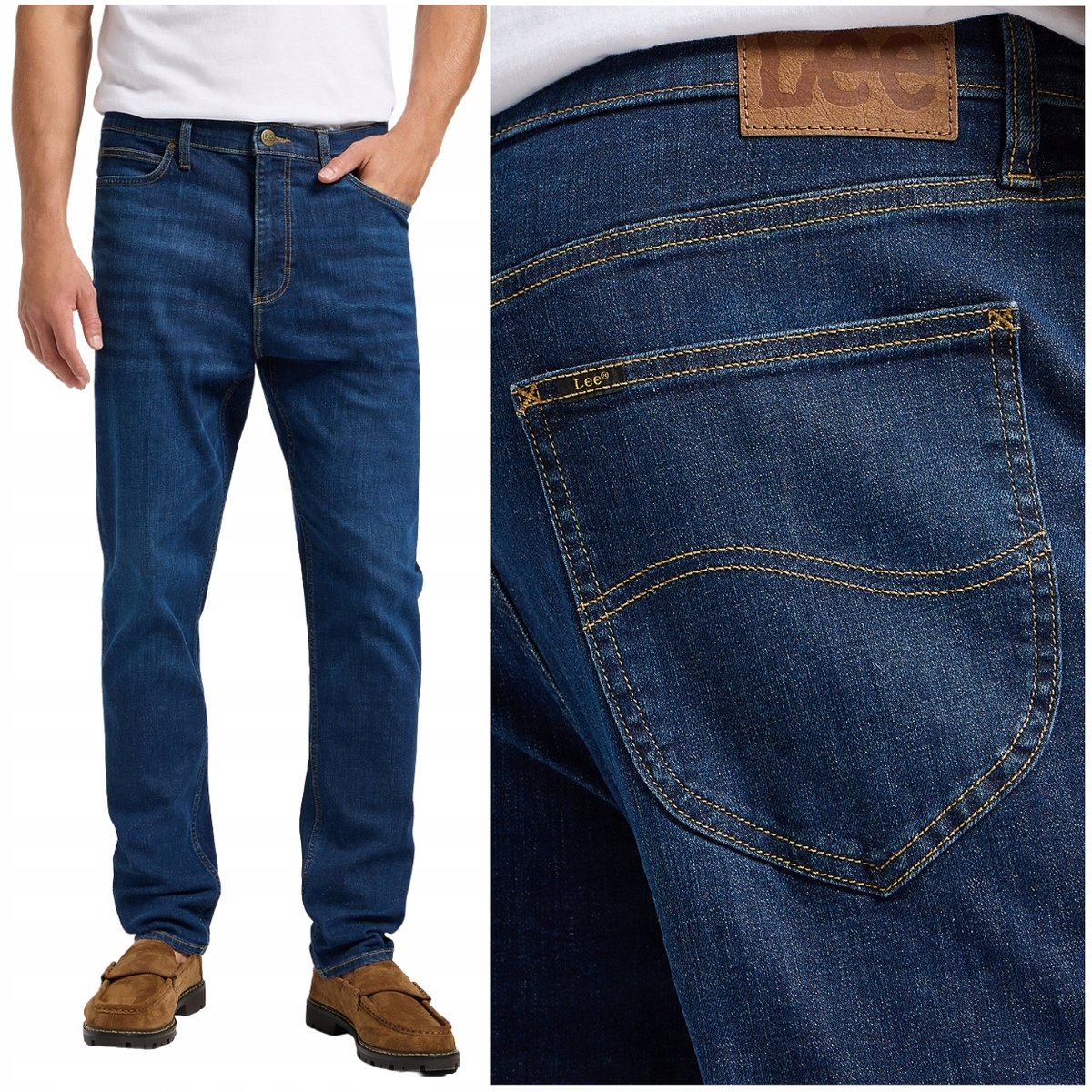 Lee AUSTIN REGULAR TAPERED Deep Ocean klasyczne spodnie jeansowe W33 ...