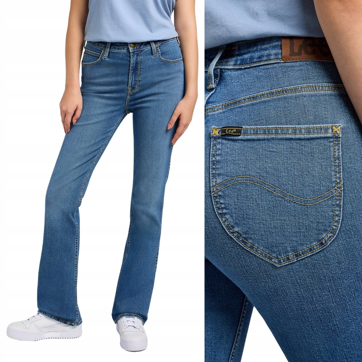 Lee Breese Boot Bootcut Drawn Rozszerzane Damskie Spodnie Jeansowe W28 ...