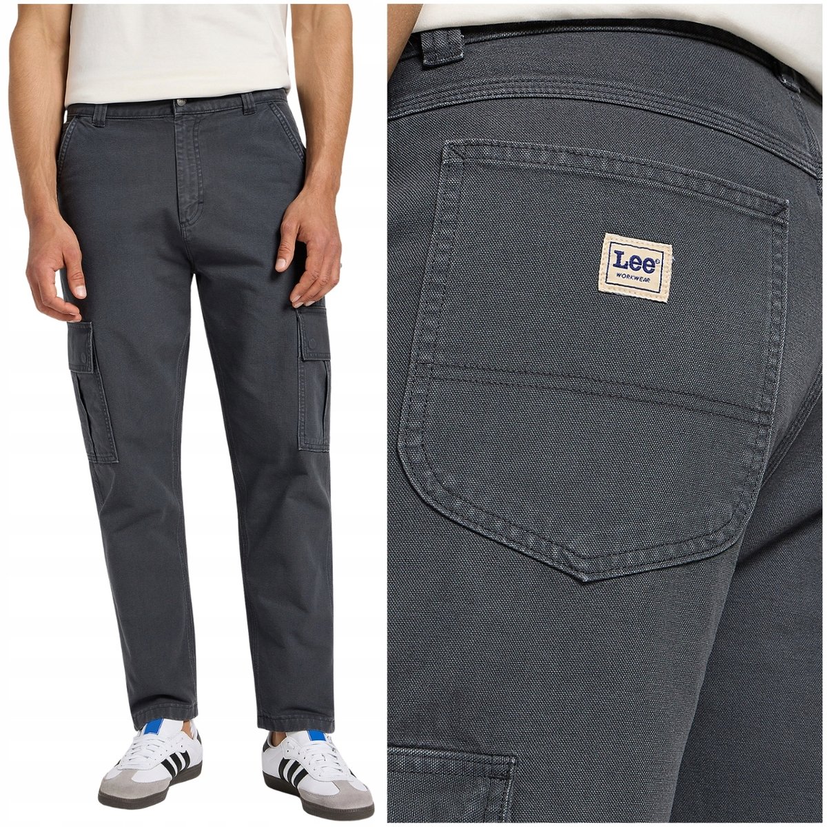 Lee CARGO PANT Dark Muted Gray WORKWEAR spodnie materiałowe bojówki W31 ...