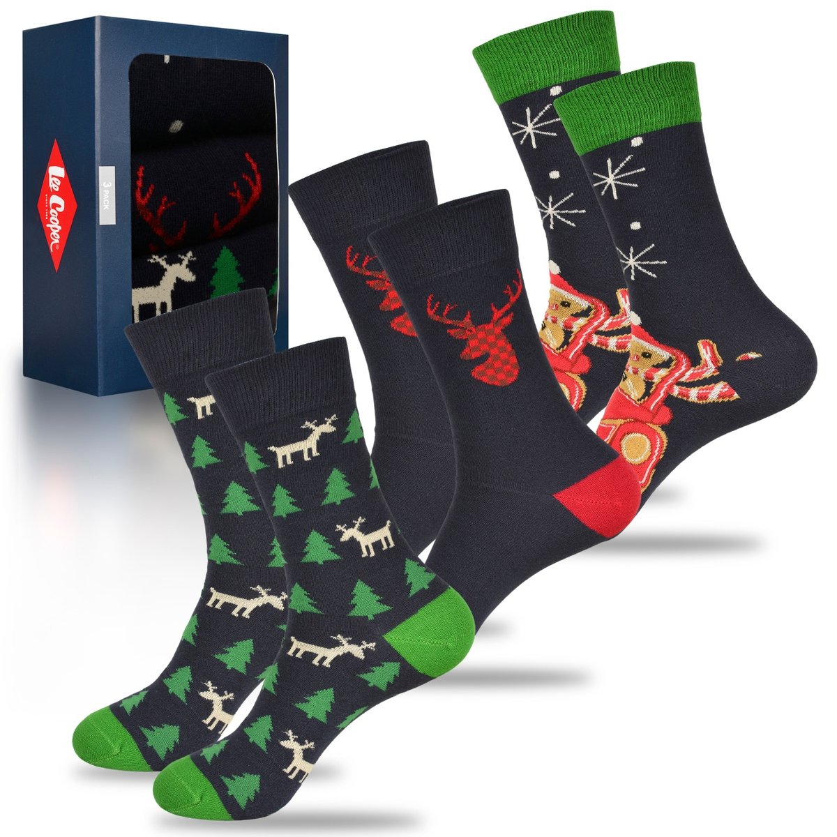 Lee Cooper Świąteczne Skarpety Męskie Ciastek 3 Sztuki Na Prezent ...