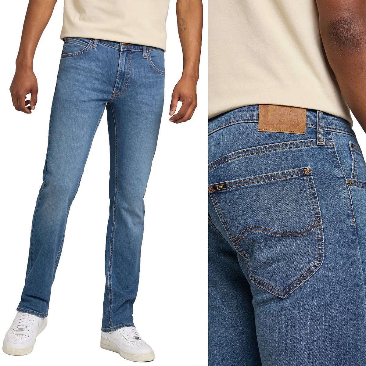 Lee DAREN Mid Worn In DżINS proste ciemne męskie spodnie jeansowe W38 ...