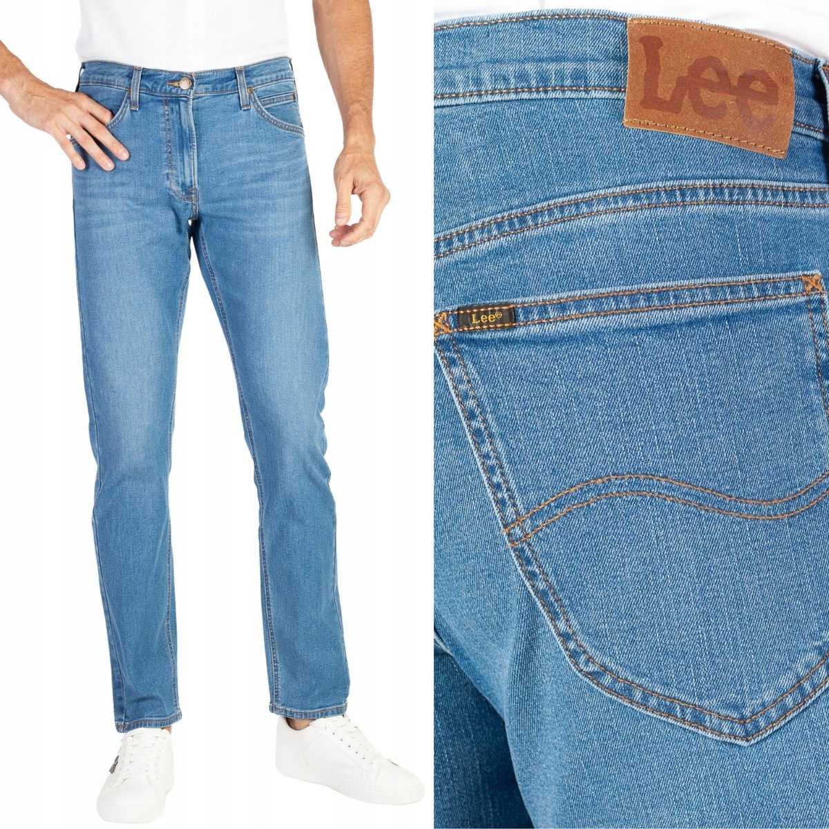 Lee DAREN ZIP FLY Light Hunt proste męskie spodnie jeansowe na lato W38 ...