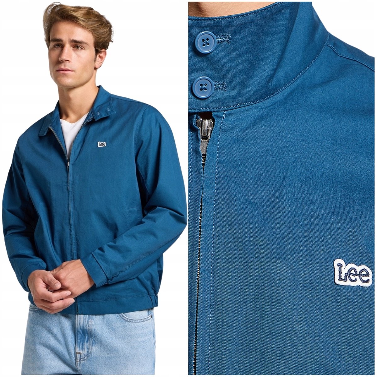 Lee HARRINGTON JACKET Orion Blue kurtka bawełniana męska wiatrówka L ...