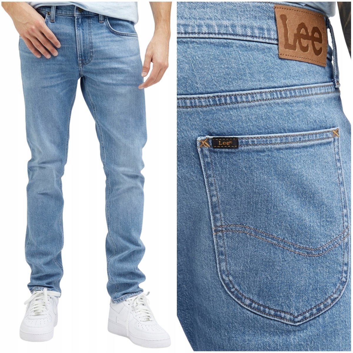 Lee LUKE SLIM Parker BLUE DżINS mocno zwężane spodnie jeansowe W27 L32 ...