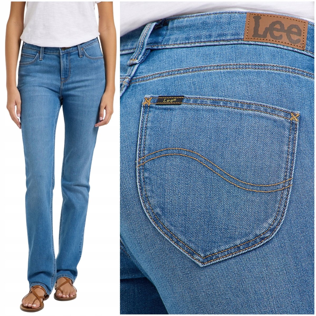 Lee MARION STRAIGHT Currents DżINS proste damskie spodnie jeansowe W28 ...