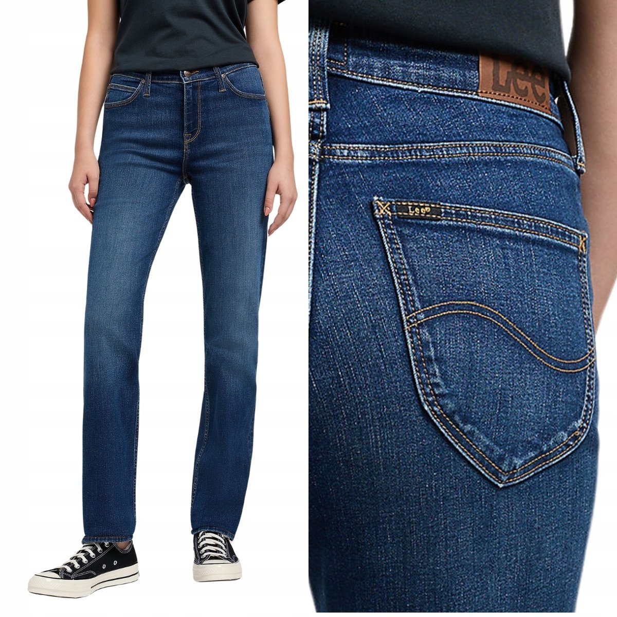 Lee MARION STRAIGHT Dark Turn proste damskie spodnie jeansowe W29 L31 ...