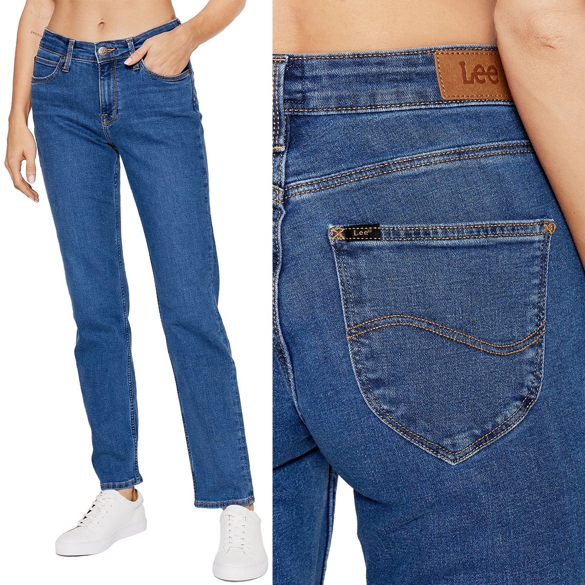 Lee MARION STRAIGHT Mid Ada DżINS PROSTE DAMSKIE SPODNIE JEANSOWE W31 ...