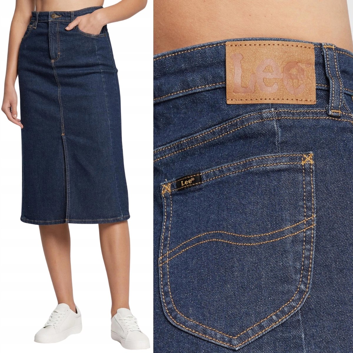 Lee MIDI SKIRT That's Right JEANSOWA SPÓDNICA ROZCIĘCIE Z PRZODU GRANAT W31 - LEE | Moda Sklep ...