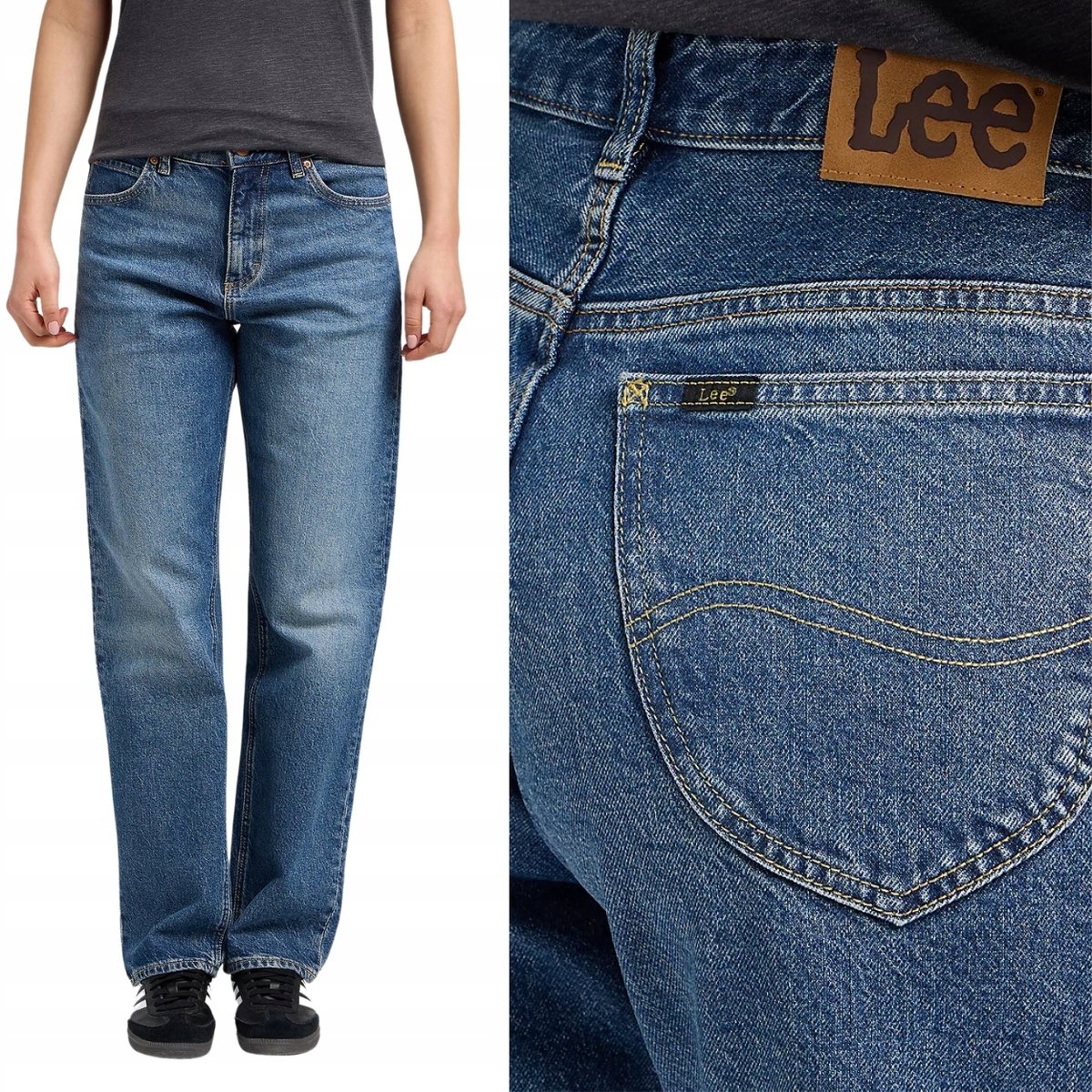Lee Rider Classic Jeans Wysokie Proste Damskie Spodnie Jeansowe W29 L33 ...