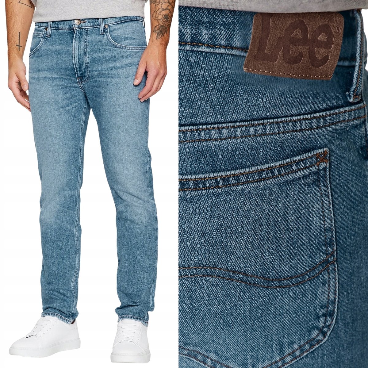Lee RIDER SLIM Rolling Blue lekko dopasowane spodnie jeansowe W31 L32 ...