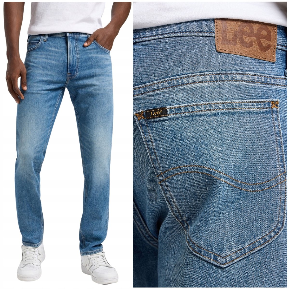 Lee RIDER Summer Fun lekko dopasowane cienkie spodnie jeansowe W40 L34 ...