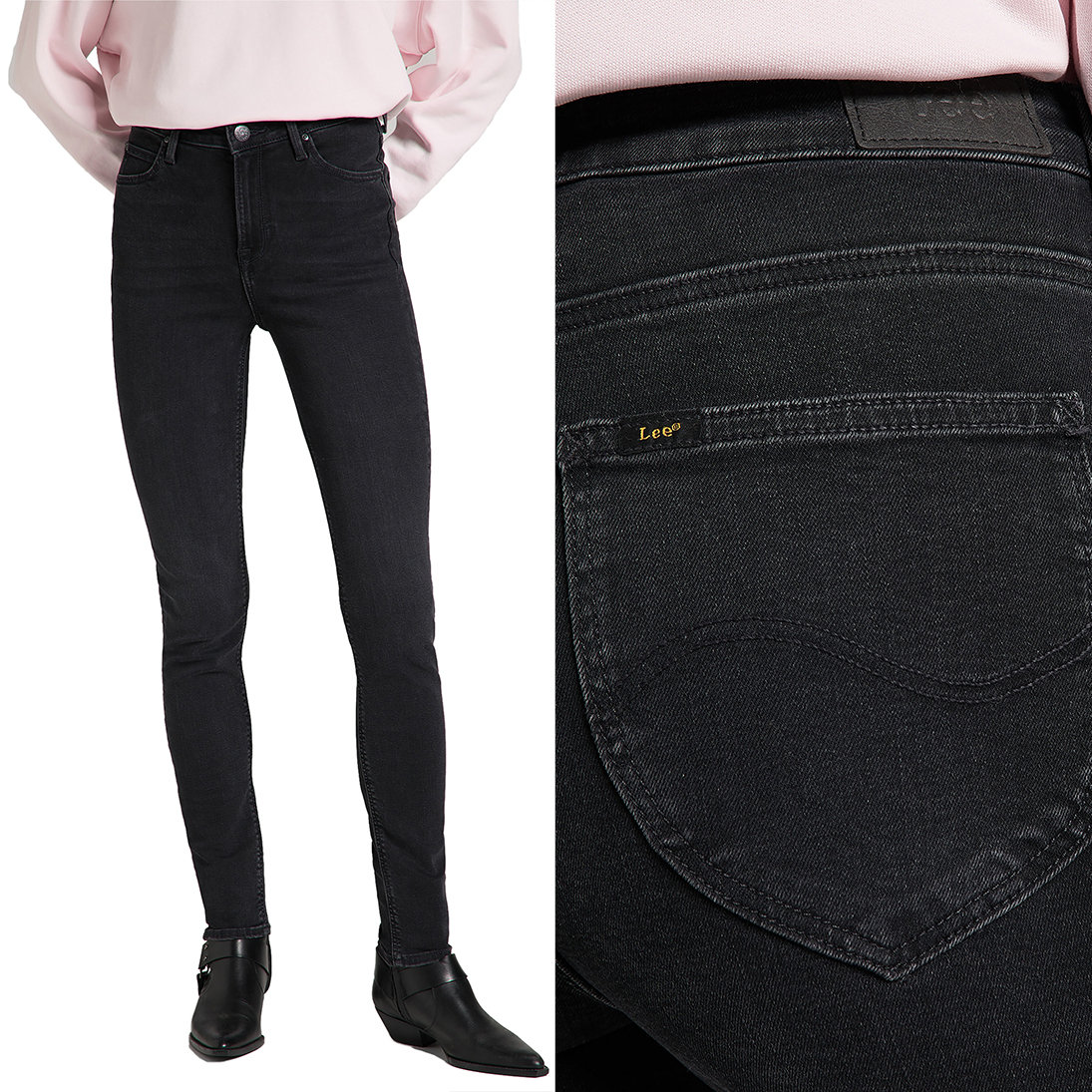 Lee SCARLETT HIGH Black Ellis CZARNE RURKI W25 L31 - LEE | Moda Sklep ...