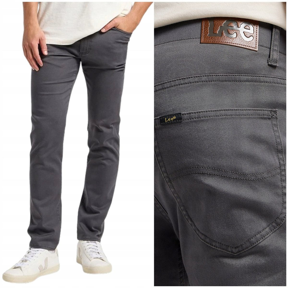 Lee SLIM FIT Extreme Motion wygodne dopasowane spodnie materiałowe W33 ...