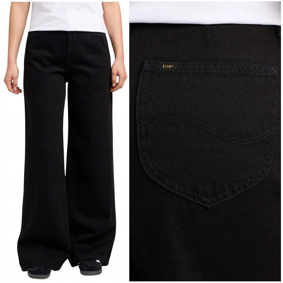 Lee STELLA A LINE wysokie szerokie damskie spodnie jeansowe szwedy W31 ...
