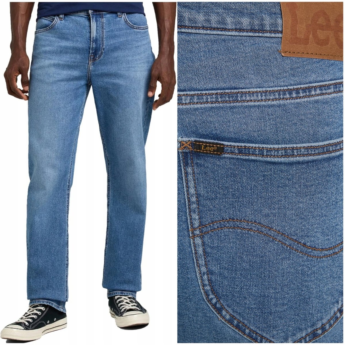 Lee WEST RELAXED Rolling Blue DżINS luźne proste spodnie jeansowe W32 ...