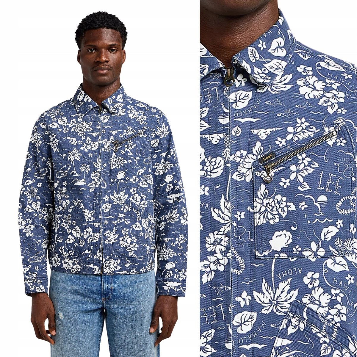 Lee Workwear 91B Jacket Surf Blue Granatowa Kurtka Katana Hawajskie ...