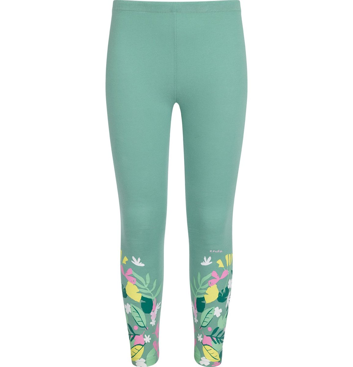 Legginsy dziewczęce leginsy getry dziecięce 140 z kwiatami bawełna Endo ...