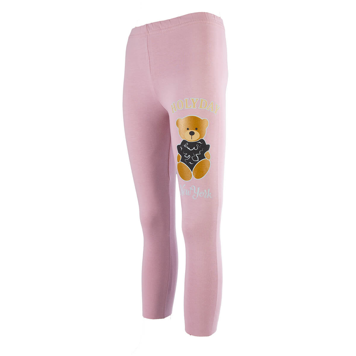 Legginsy z misiem Holyday, pudrowy róż, Tup Tup - Tup Tup | Sklep EMPIK.COM