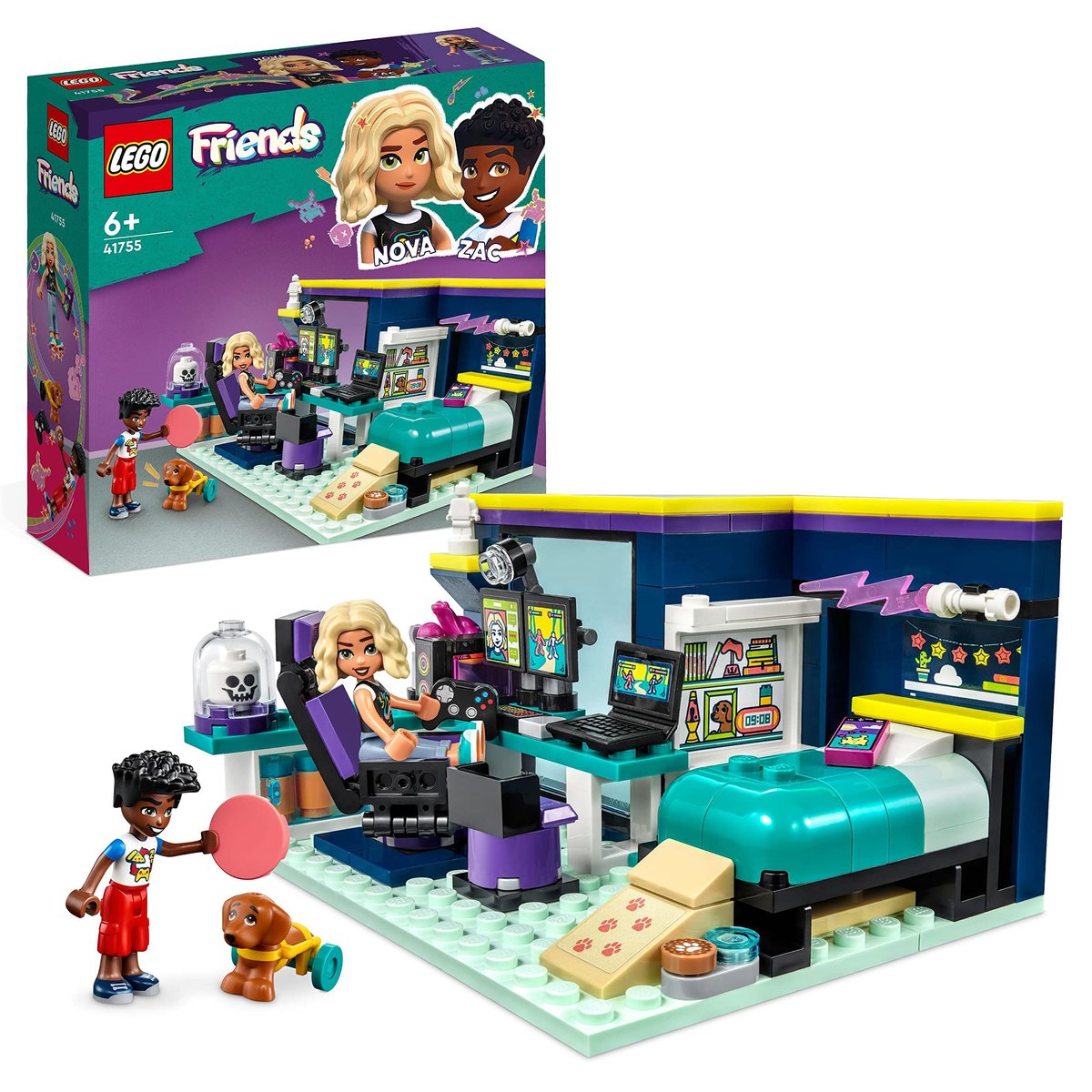 LEGO 41755 Friends Pokój Novy, gamingowy zestaw do zabawy, zabawka ...