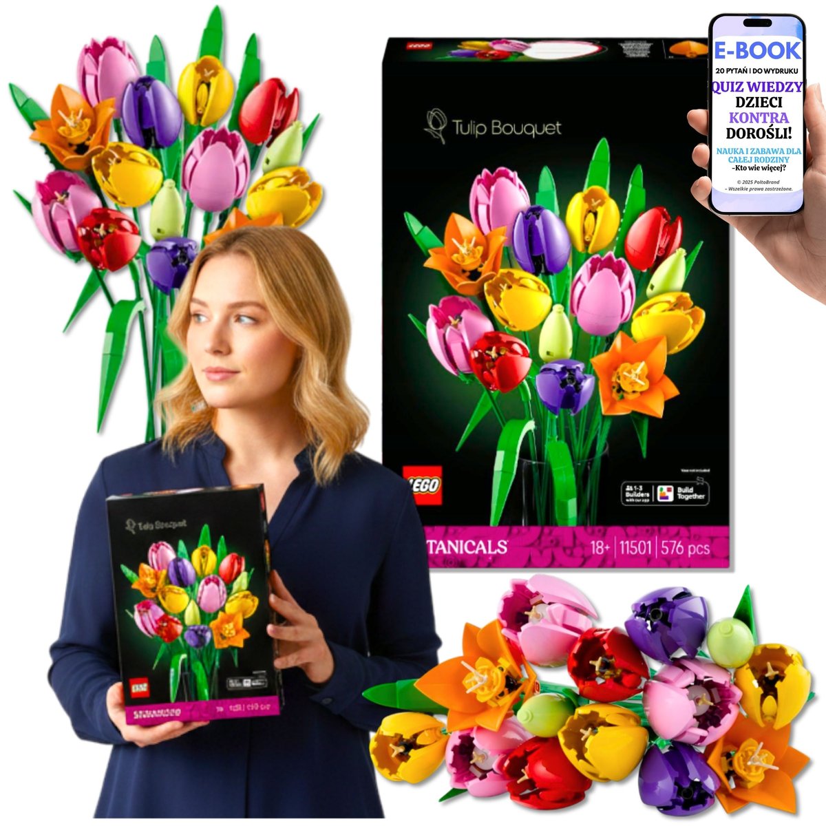 LEGO Botanicals Tulipany Bukiet kwiatów LEGO dla Dorosłych • dzień mamy ...