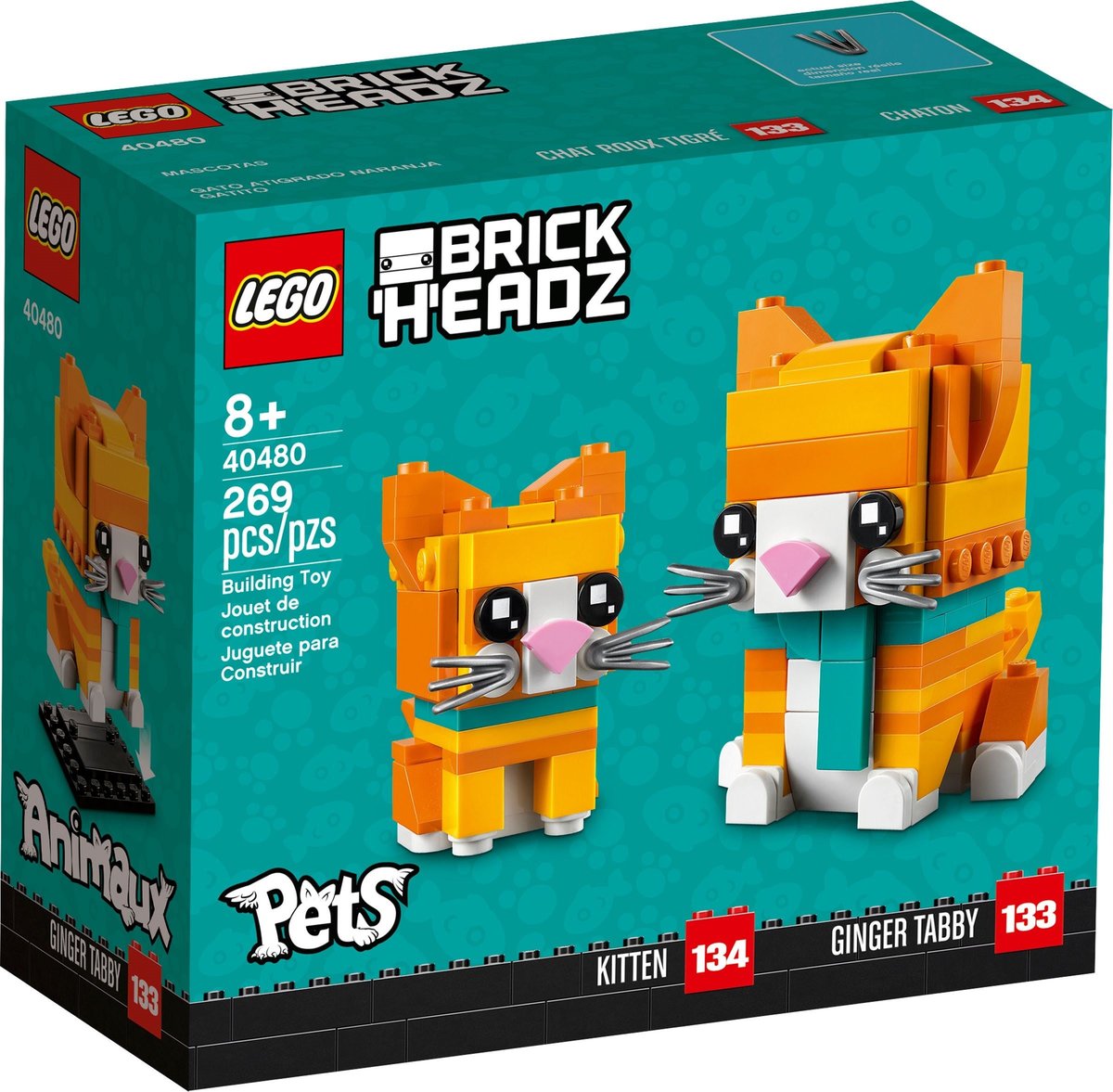 LEGO BrickHeadz, klocki, Pręgowany Rudy Kot, 40480 - LEGO | Sklep EMPIK.COM