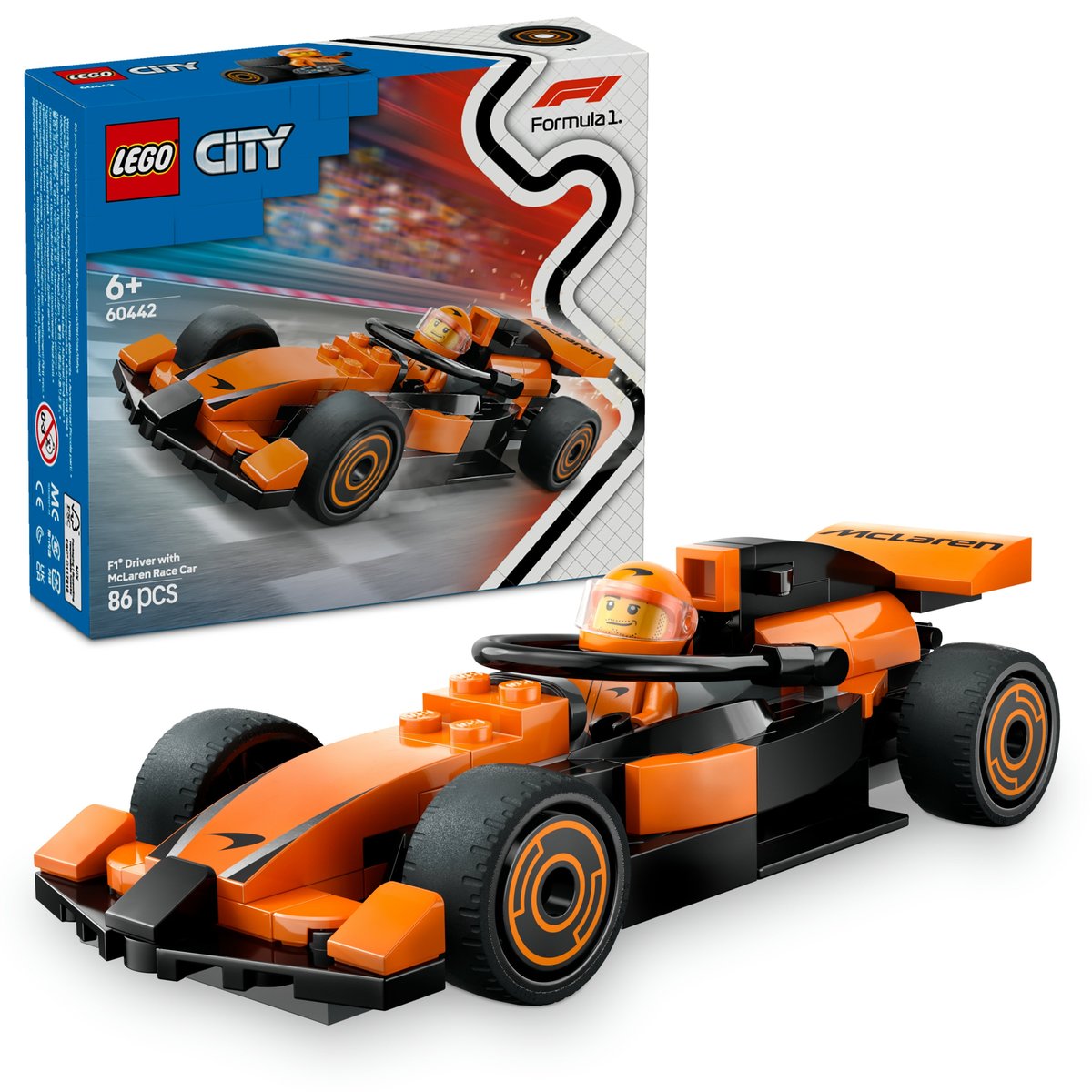 LEGO City 60442 KLOCKI F1 Kierowca z samochodem wyścigowym bolid ...